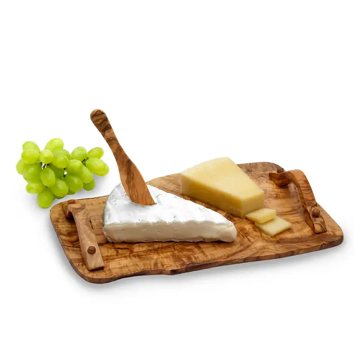 Olive Wood Cheese Tray w/ Handles | FERN IN THE WILD